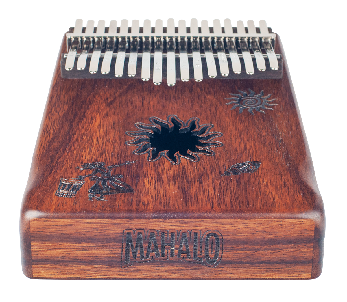 Mahalo Tropical Kalimba Natural Laser Engraved